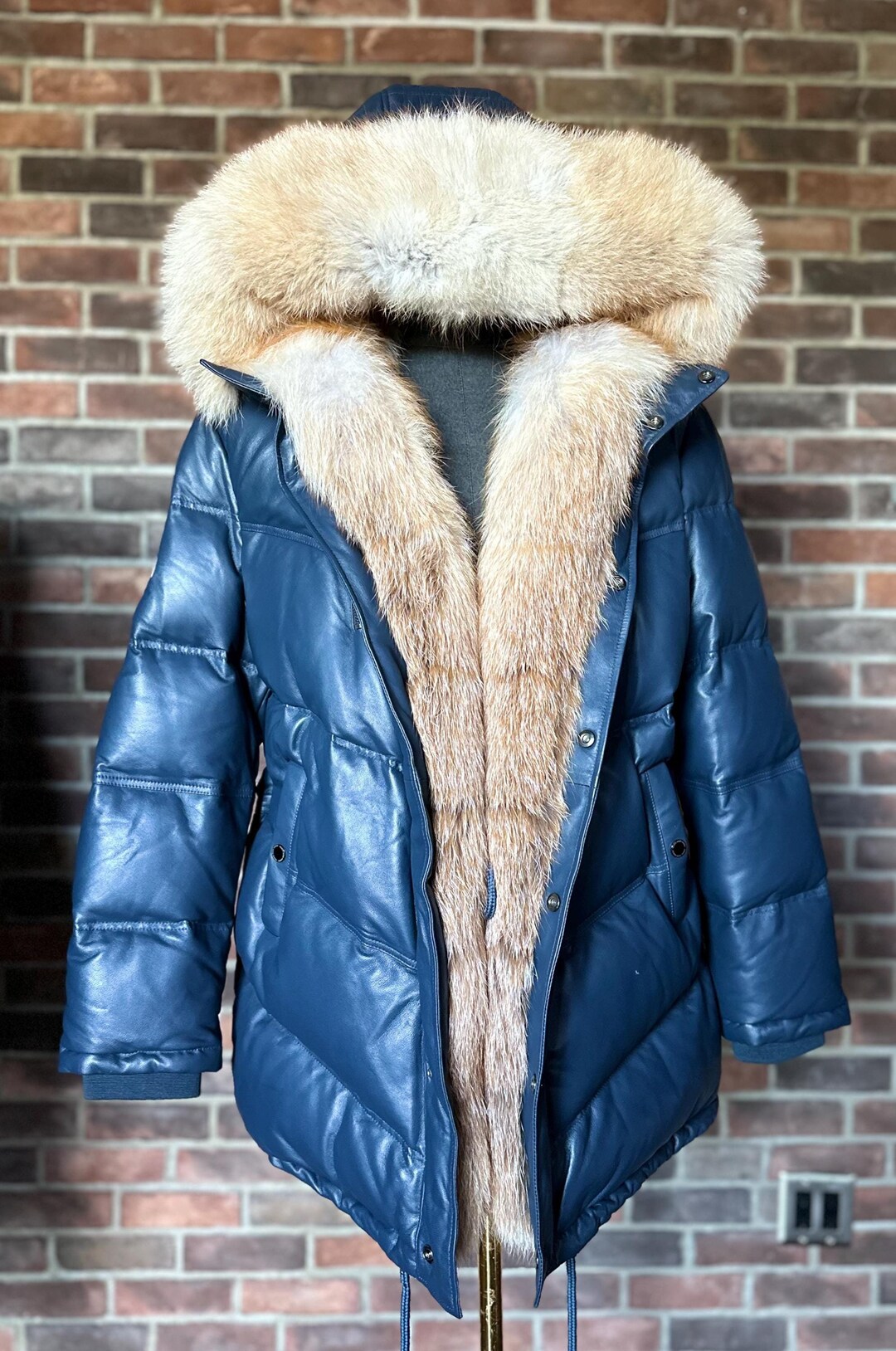 Handmade Original Goose Country Men's Navy Lamb Skin Leather & Goose ...