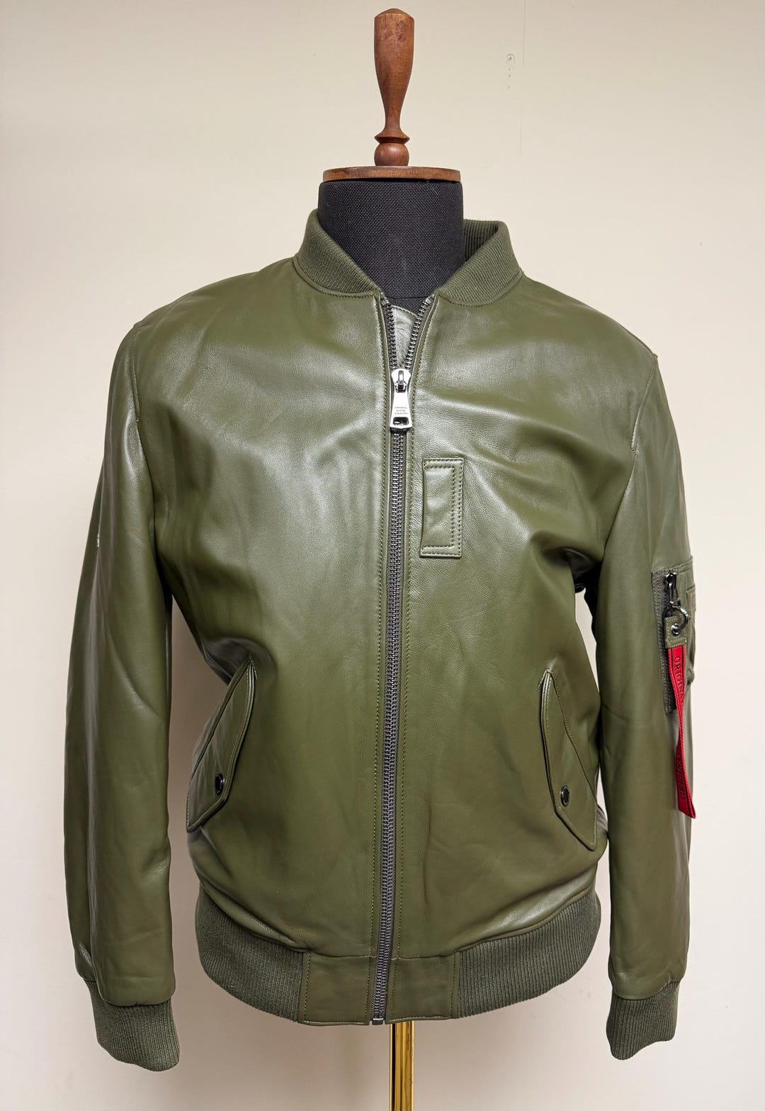 Original Goose Country Handmade Brown Lambskin Leather Bomber Jacket ...