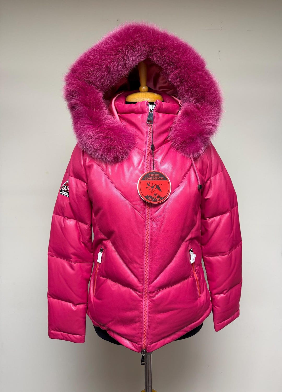 Original Goose Country Women's Lambskin Leather Goose Down Jacket: Fox ...