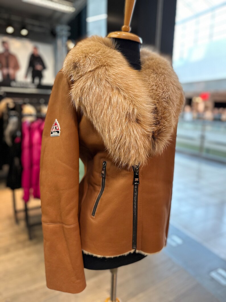 Original Goose Country Shearling Coat With Fox Collar: Sheepskin ...