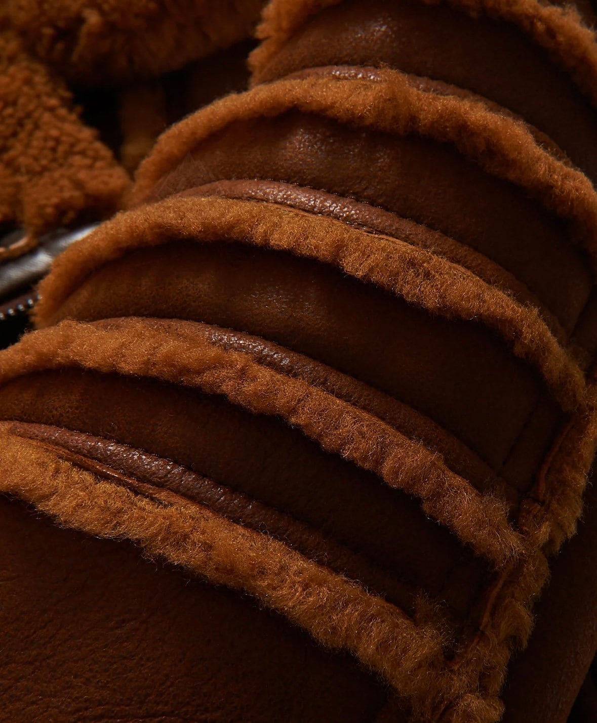 Men's Cognac Genuine Sheep Skin Shearling Moto Jacket, Real Shearling ...