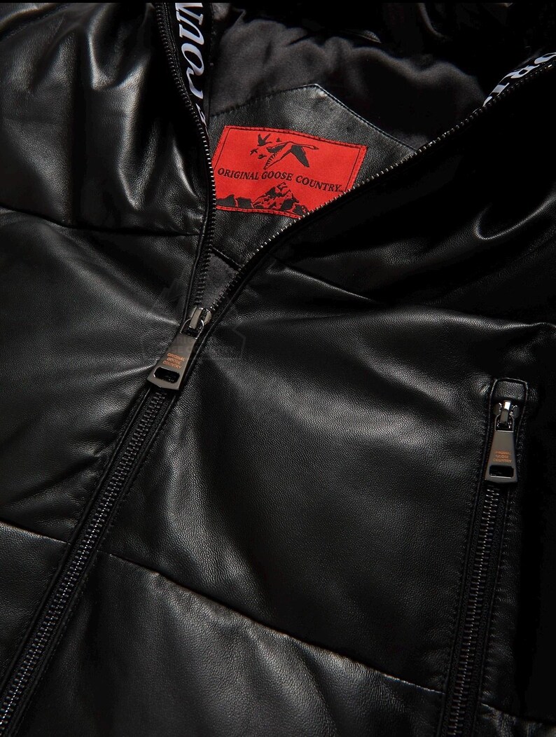 Original Goose Country Handmade Men's Lambskin Leather Goose Down ...