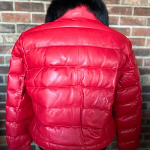 Original Goose Country Men's Red Lambskin Leather Goose Down Jacket ...