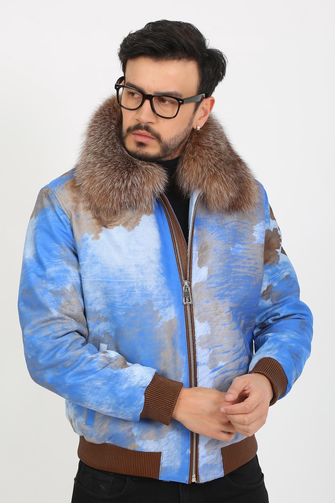 Handmade Men's Cow Fur Cavallino Jacket, Cow Hair, Cowhide, Spring ...