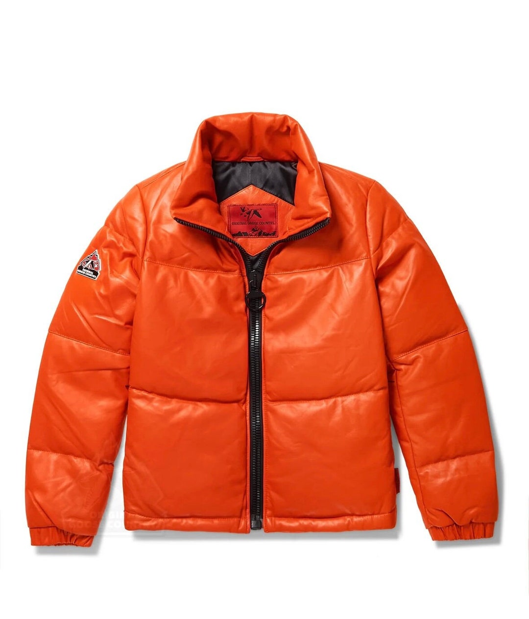 Handmade Original Goose Country Women's Bubble Orange Genuine Lambskin ...