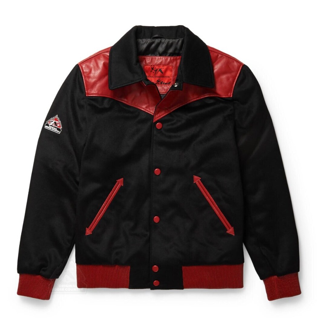 Handmade Original Goose Country Men's Black/red Genuine Alpaca Jacket ...