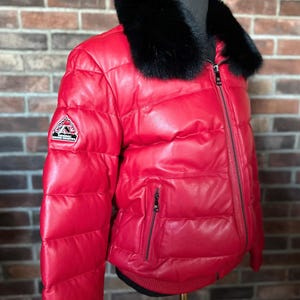 Original Goose Country Men's Bubble Lamb Skin Leather & Goose Down ...