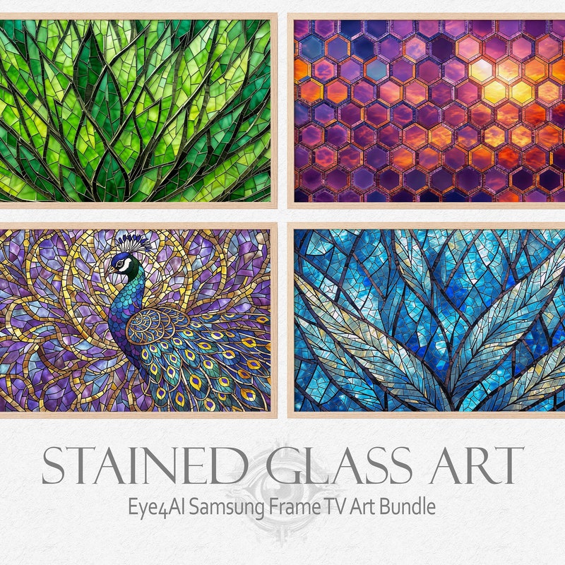Geometric Stained Glass Wallpaper - Etsy