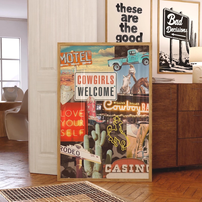 Vintage Cowgirl Poster - Etsy