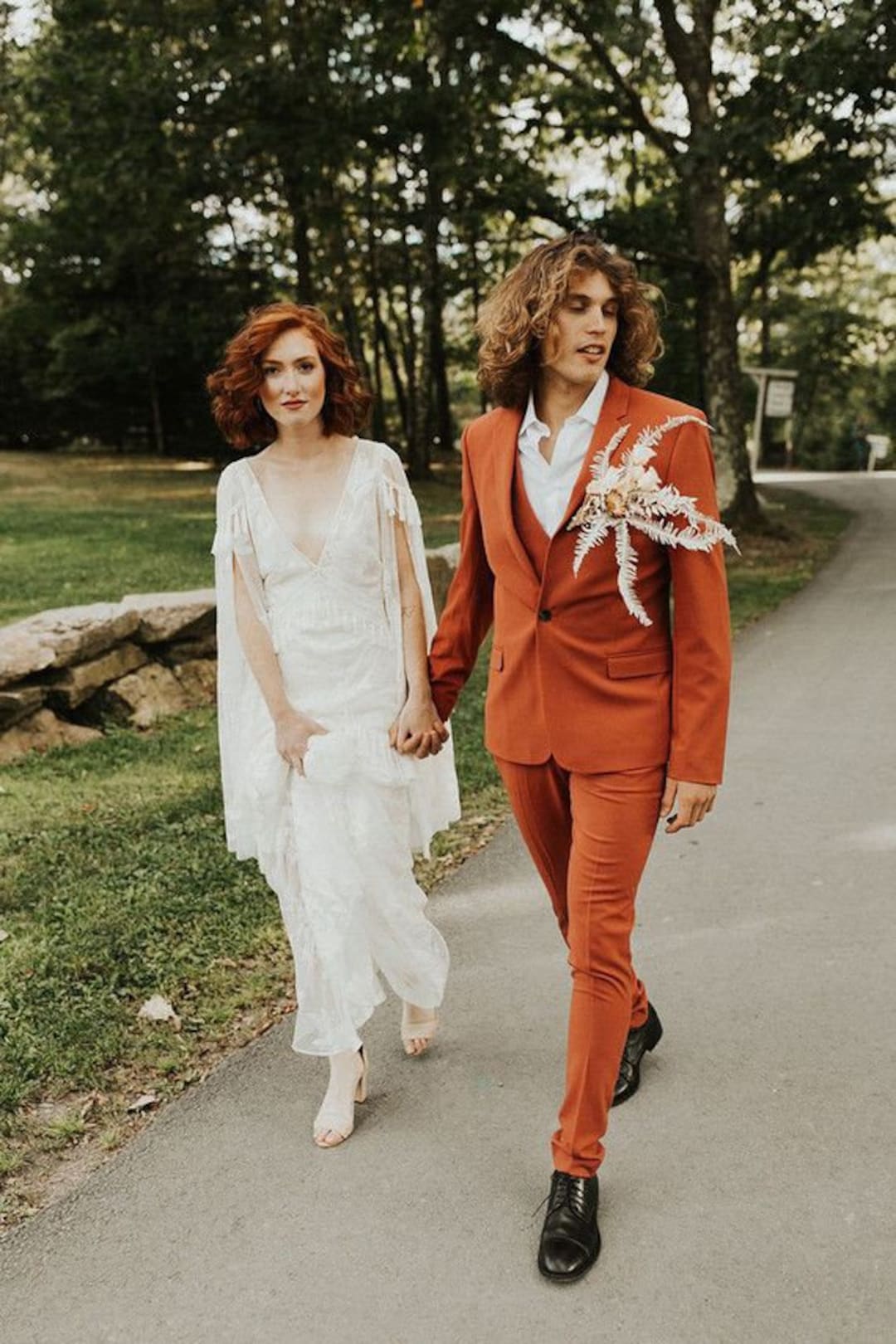 Men's Rust Orange 3-piece Suit: Slim Fit Groom and Groomsmen Attire - Etsy