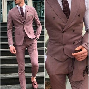 Men's, Premium Rust Brown 3 Piece Suits, Wedding Suits, Groom Wear and ...