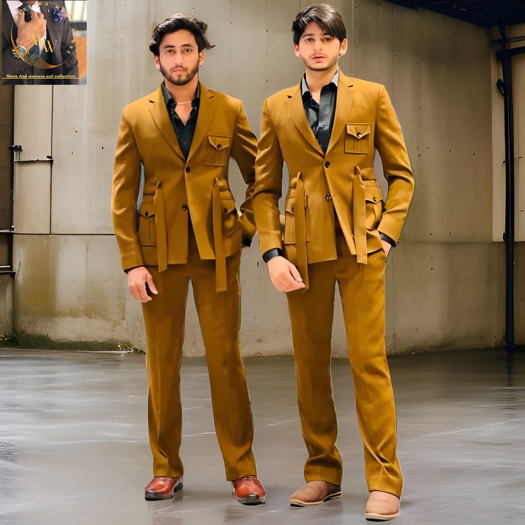 Stylish Formal Rust Brown Two-piece Suit for Men- Custom Tailored Suit ...