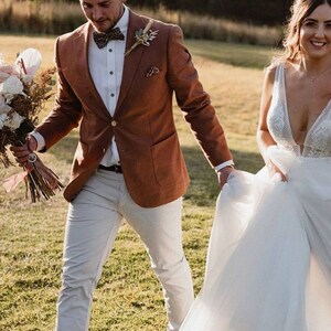 Luxury Suit, for Men Rust Suit, Wedding Wear Suit, Men Blazer, Groom ...