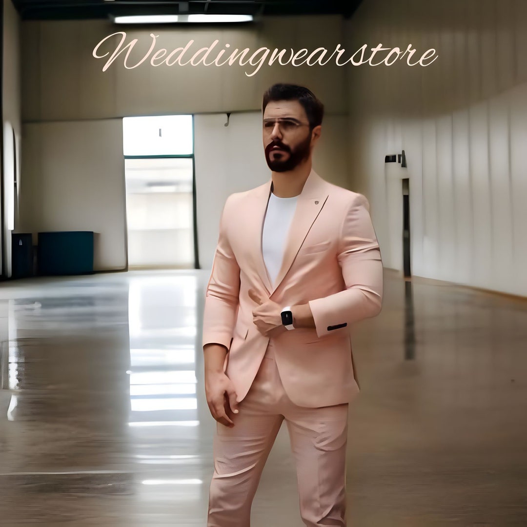 Handcrafted Pink Two Piece Suit, Stylish Wedding Groom Wear - Etsy