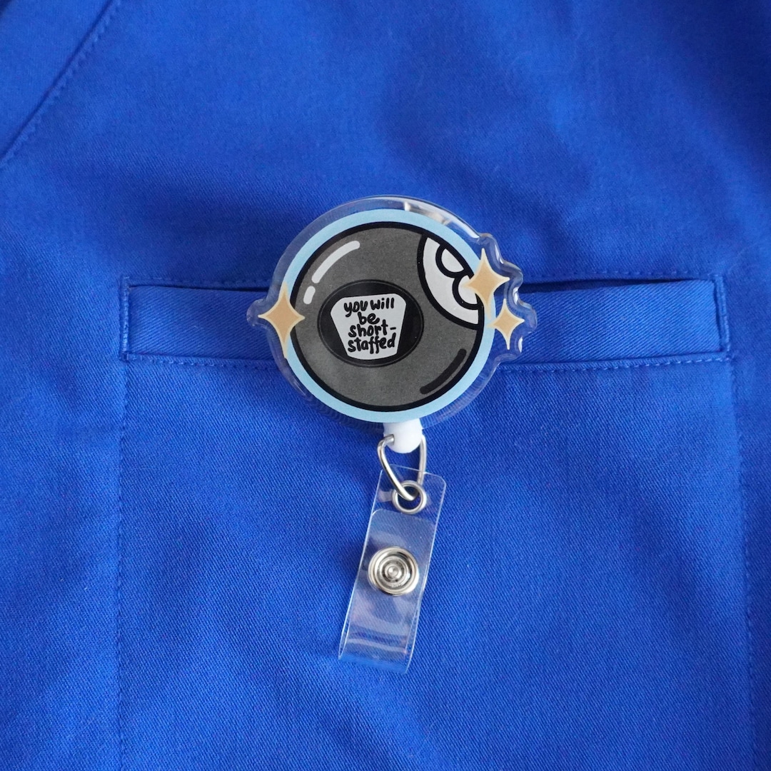 Magic 8 Ball Short Staffed Badge Reel | Medical Badge Reel, Nurse Badge ...