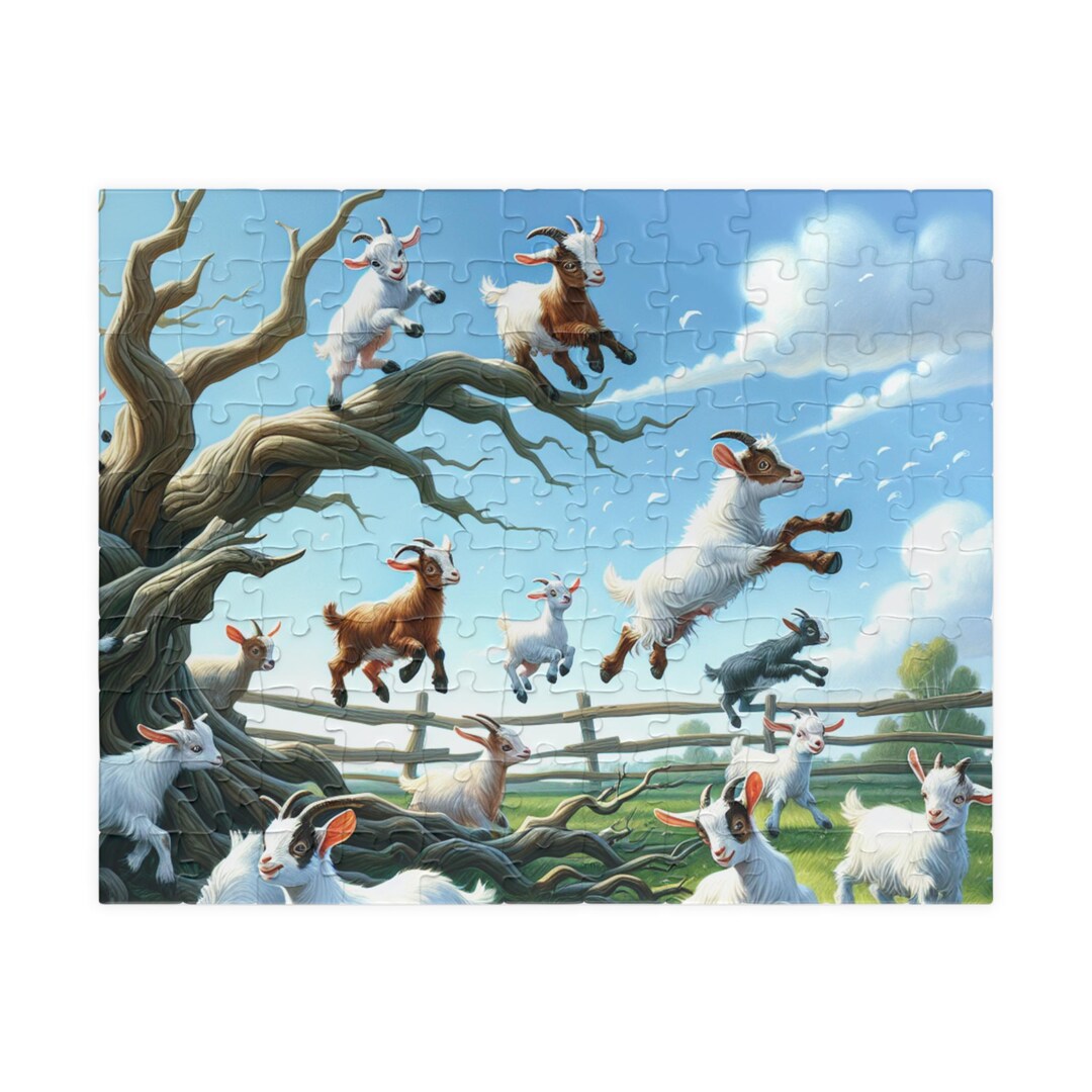 Puzzle, Playful Goats Puzzle, Cute Animal Jigsaw, Farm Animal Gift ...