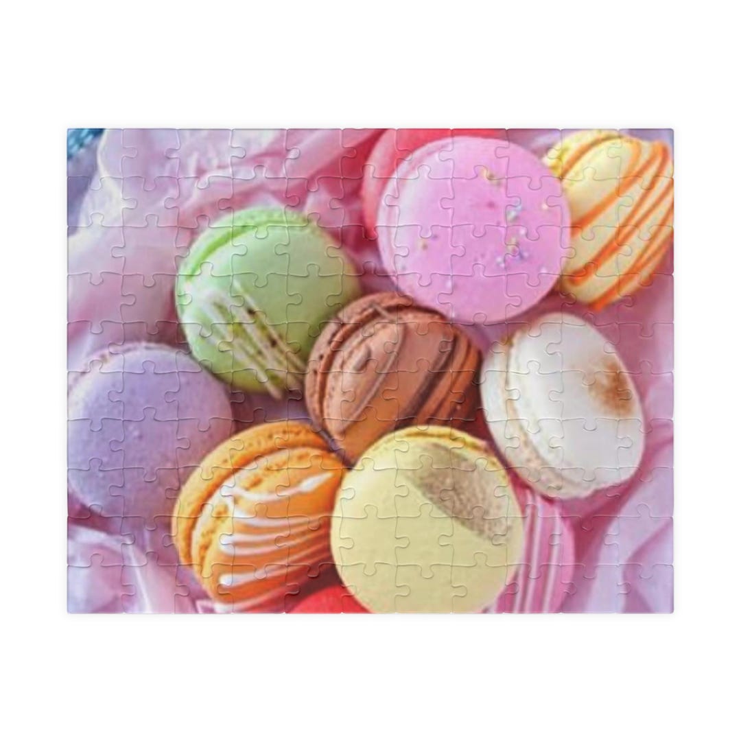 Puzzle, Macaron Puzzle Rainbow Cookies, Jigsaw Game, Dessert Lover Gift ...