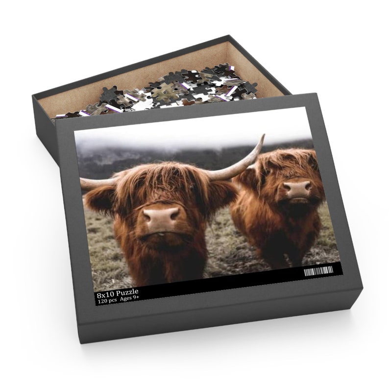 Highland Cows Puzzle 120, 252, 500-piece, Jigsaw Puzzle, Cow Puzzle ...