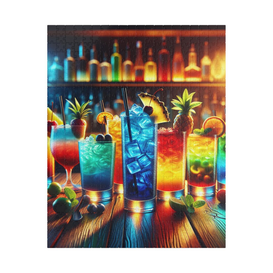 Jigsaw Puzzle, Colorful Cocktail Puzzle for Adults, Entertainment Game ...