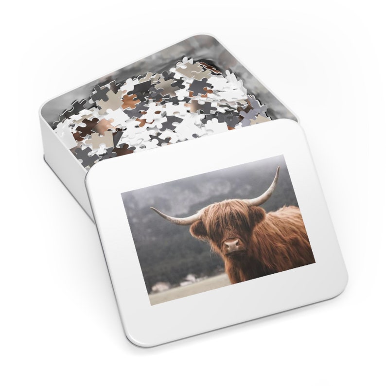 Highland Cow Jigsaw Puzzle 1000-piece, Highland Cow Puzzle, Photo ...