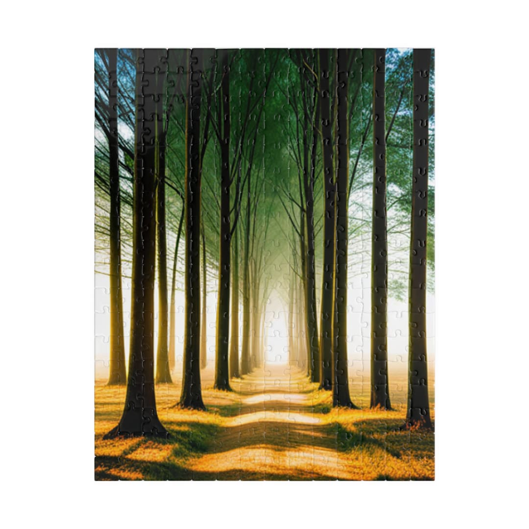 Forest Puzzle (110, 252, 520, 1014-piece), Bright Tall Trees Puzzle ...
