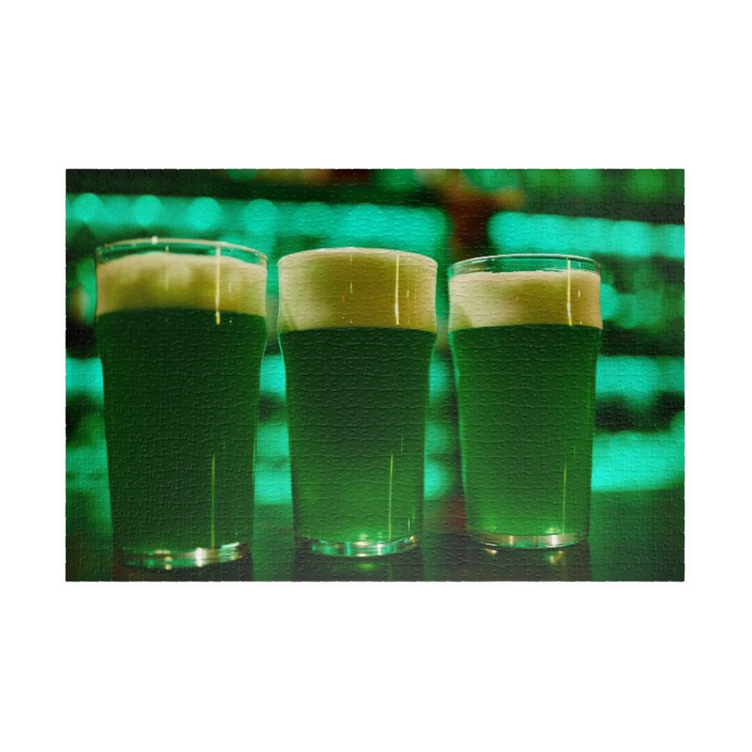 Green Beer Puzzle (110, 252, 520, 1014-piece), St Patricks Day Puzzle ...