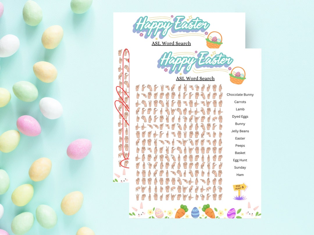 12 Word Easter ASL Printable Word Search - Etsy