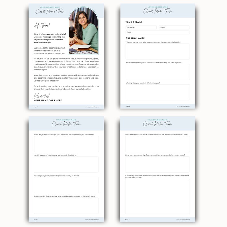 Life Coach Client Intake Form Streamline Your Paperwork, Establish ...