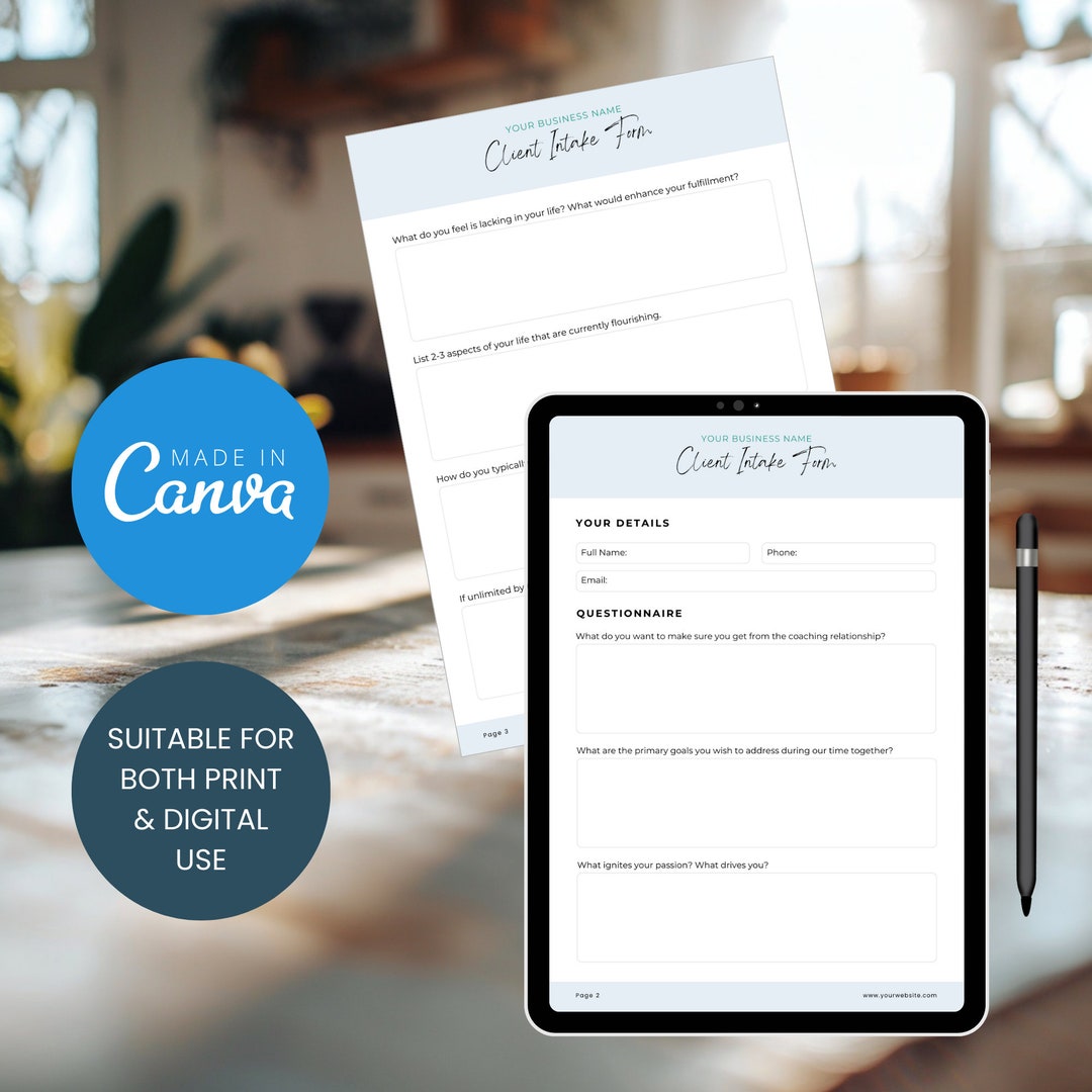 Life Coach Client Intake Form Streamline Your Paperwork, Establish ...