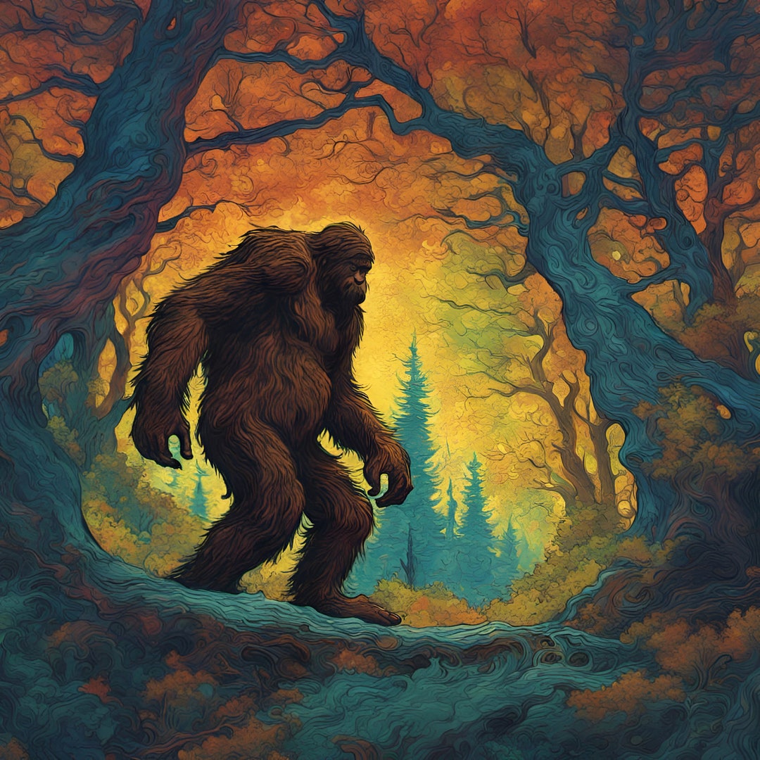 Van Gogh Bigfoot - Cryptozoology Art - Poster Digital Download 8K X 8K ...