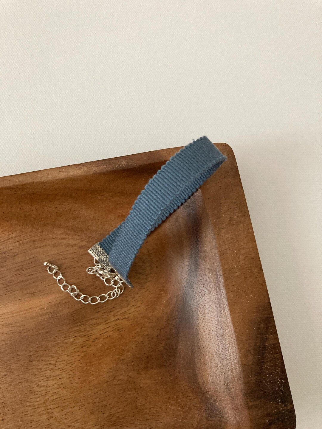 Japanese Sanada Himo Bracelet Silver Plated Chain Adjustable Cotton ...