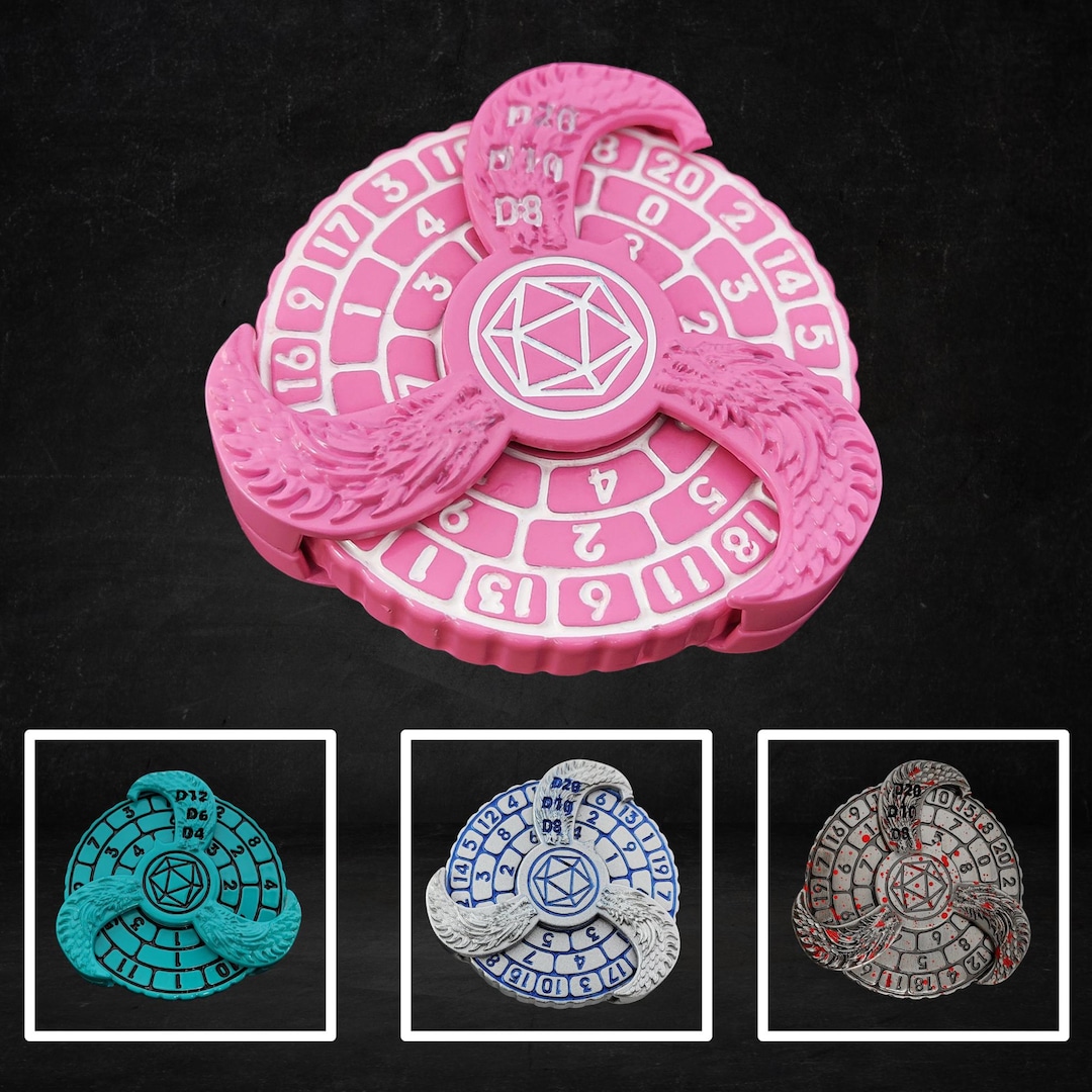 7 in 1 Handheld Spinner Dice Set With Dragon Scales Metal Design D20 ...