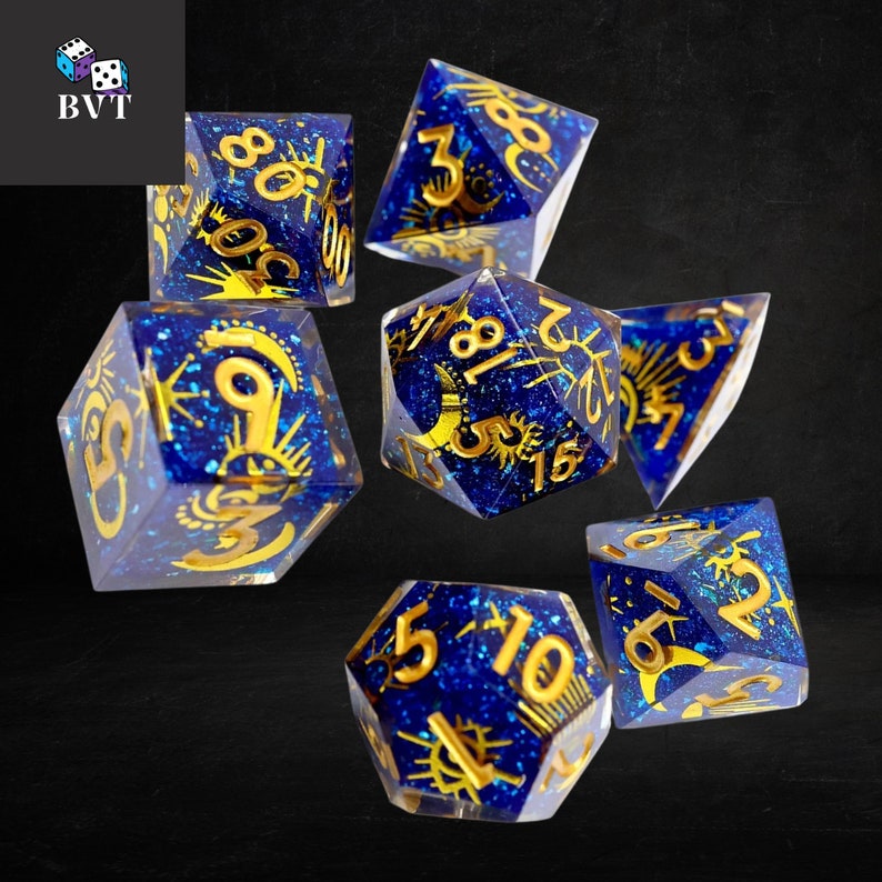 Layer Dice Set RPG D&D Dungeons and Dragons DND Polyhedral Dice D20 D100 D12 D10 D8 D6 D4 Flower ...