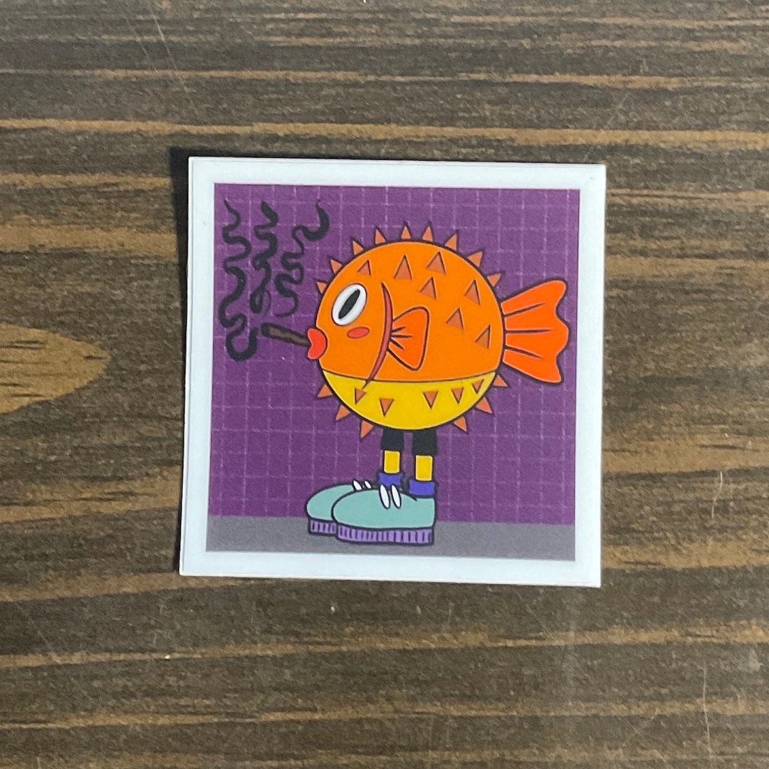 Puff Puff Fish Waterproof Sticker - Etsy