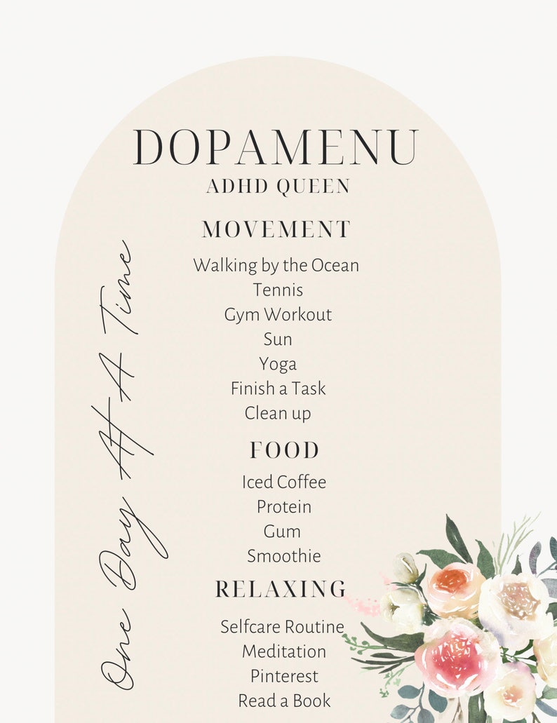 ADHD Dopamine Menu Digital & Printable Customization - Etsy Canada