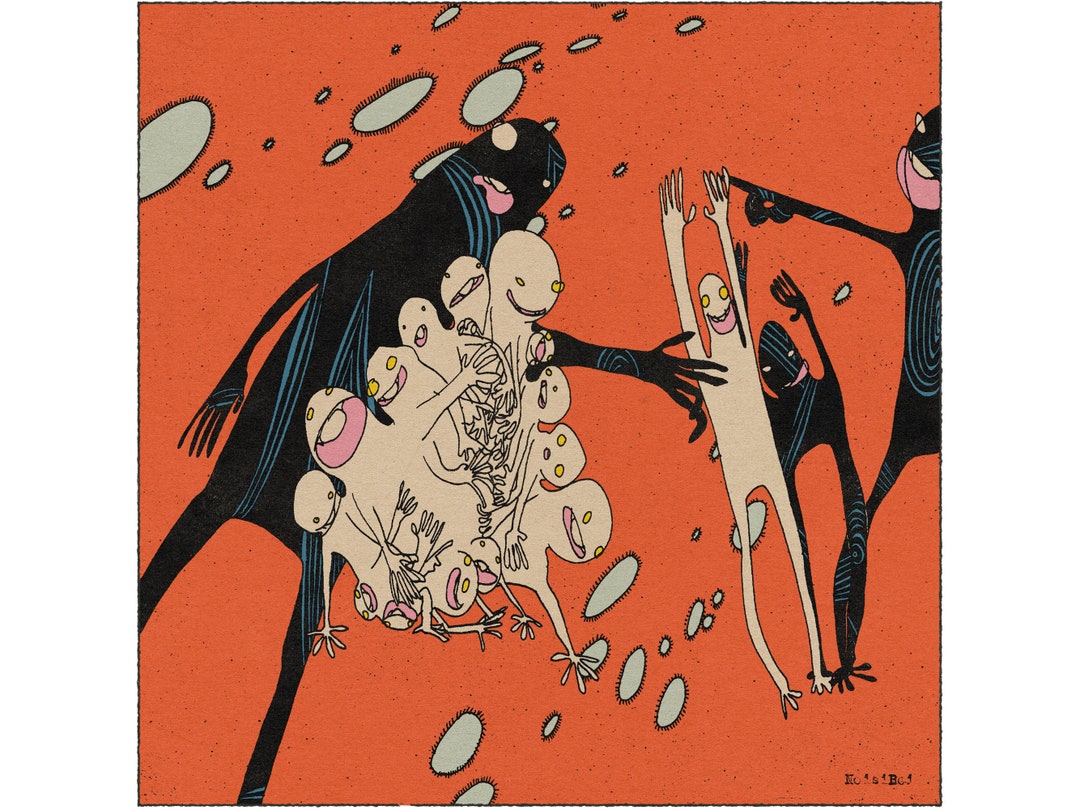 Tickle Art Print, Signed, Numbered, Limited Edition, 8.5x8.5 Card Stock ...