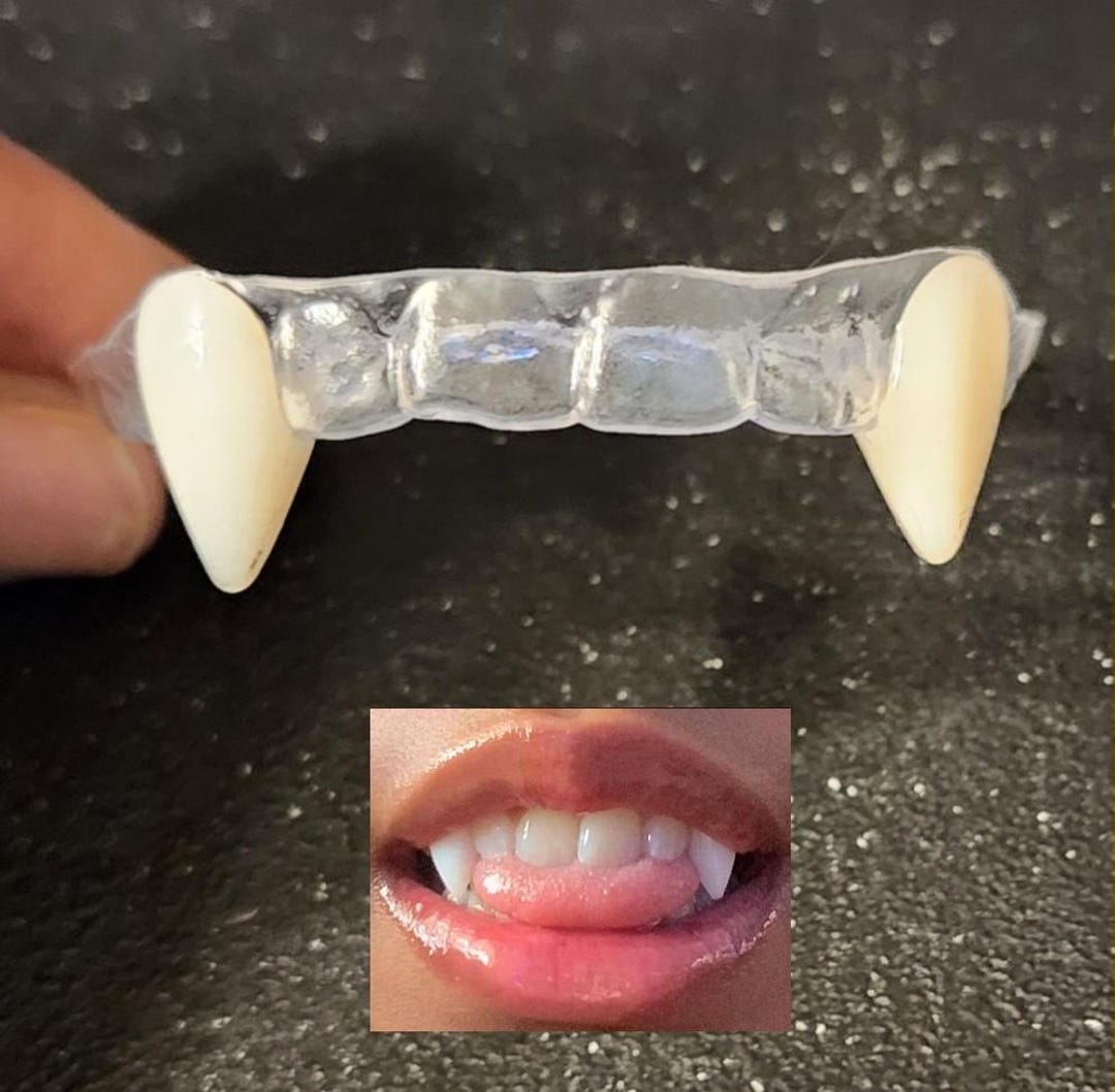 Clear Retainers With Vampire Fangs(1) Great Realistic Looking Fangs ...