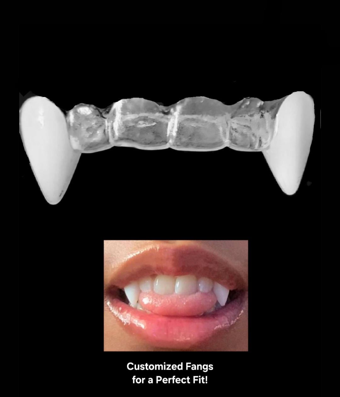Clear Retain With Vampire Fangs(1) Great Realistic Looking Fangs. You ...