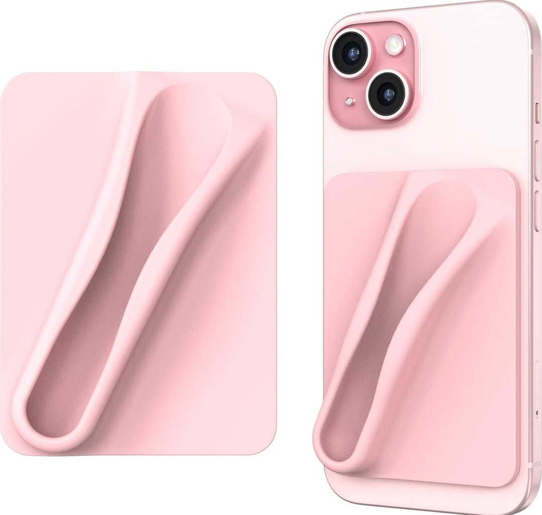 Pink Silicone Lip Gloss Holder for Cell Phone Lipstick Lip Glaze Phone ...