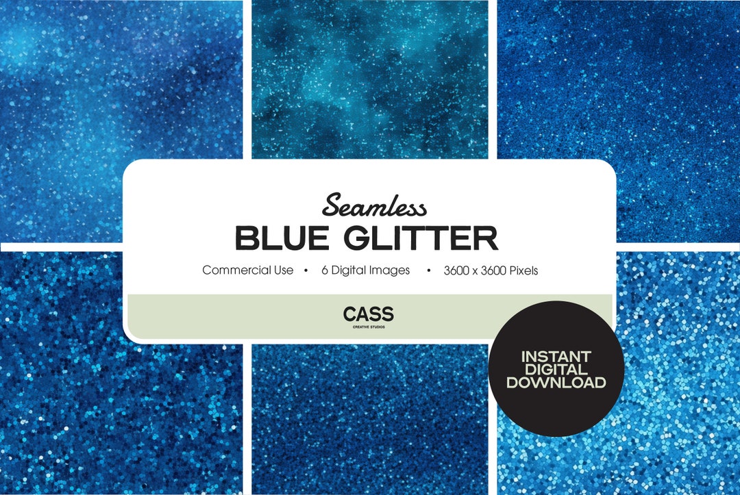 Blue Glitter Seamless Digital Paper, Instant Download, Commercial Use ...