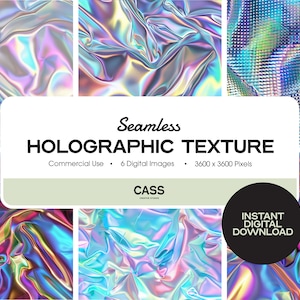 HOLOGRAPHIC TEXTURE Seamless Digital Paper, CHROME Pattern, Instant ...