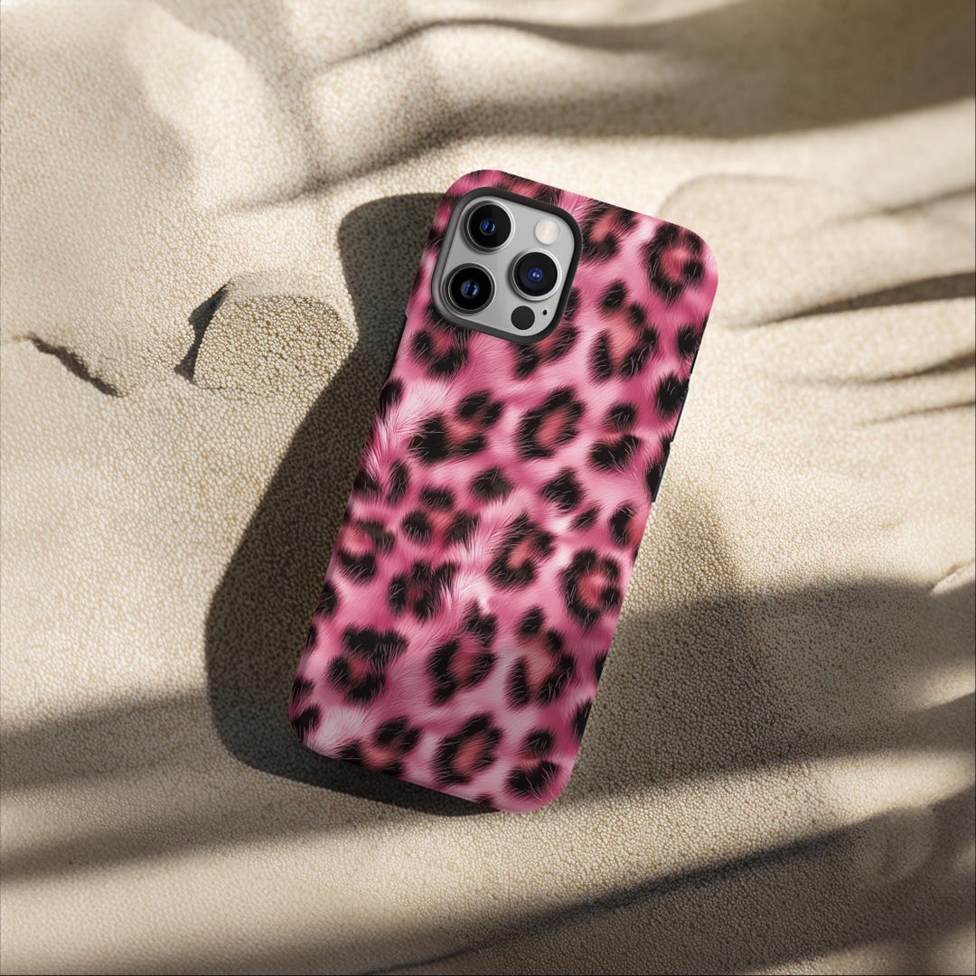 Pink Snow Leopard Print Phone Case, Animal Print, Trendy Case, iPhone ...