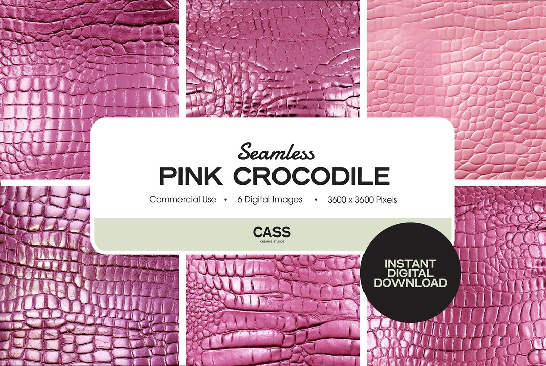 Pink Crocodile Seamless Digital Papers, Animal Print Pattern, Instant ...