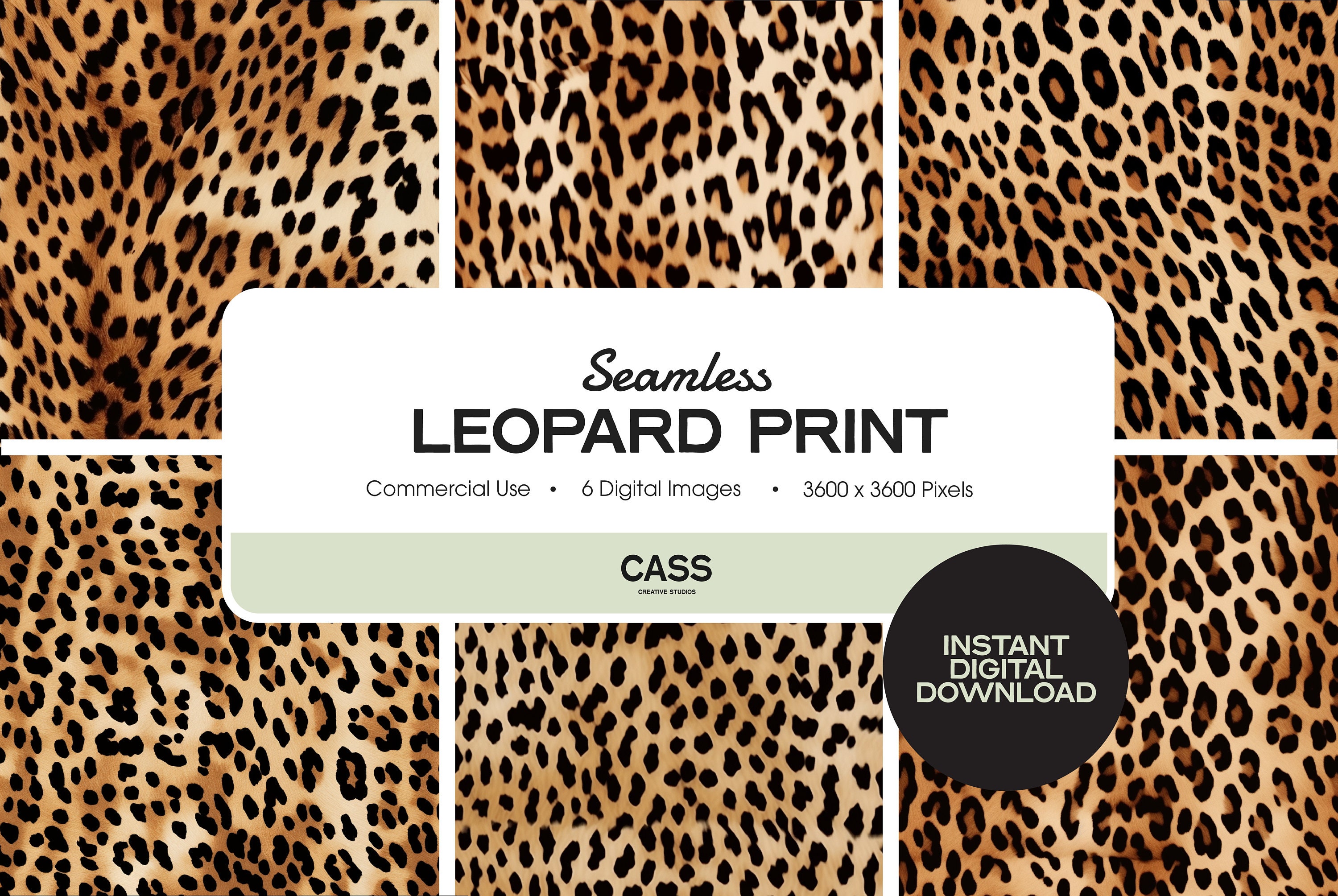 Leopard Print Seamless Digital Papers, Animal Print Pattern, Instant ...