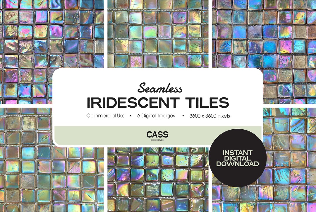 IRIDESCENT GLASS Seamless Digital Papers, DISCO Pattern, Instant ...