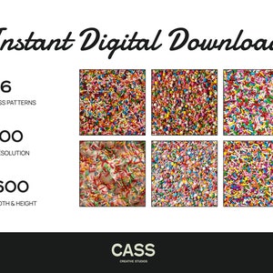 RAINBOW SPRINKLES Seamless Digital Papers - SWEETS Patterns, Instant ...