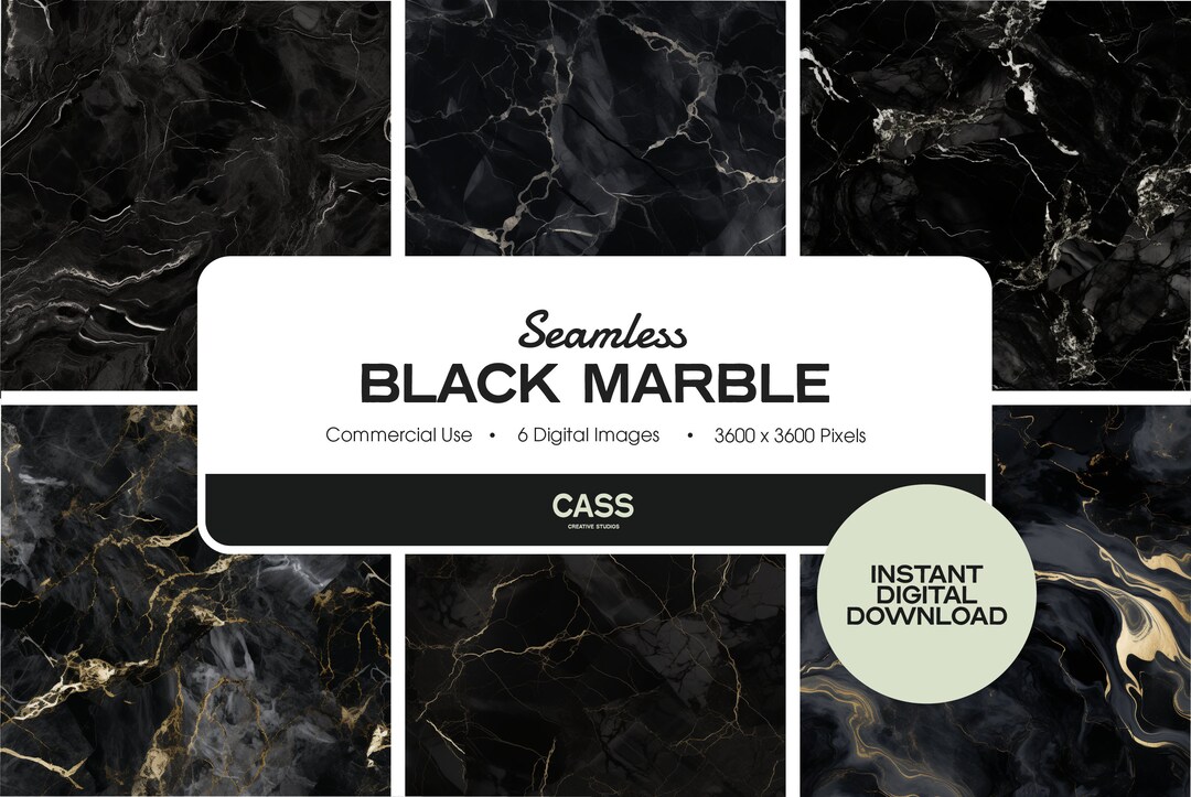 Black Marble Seamless Digital Paper, Texture Pattern, Instant Download ...