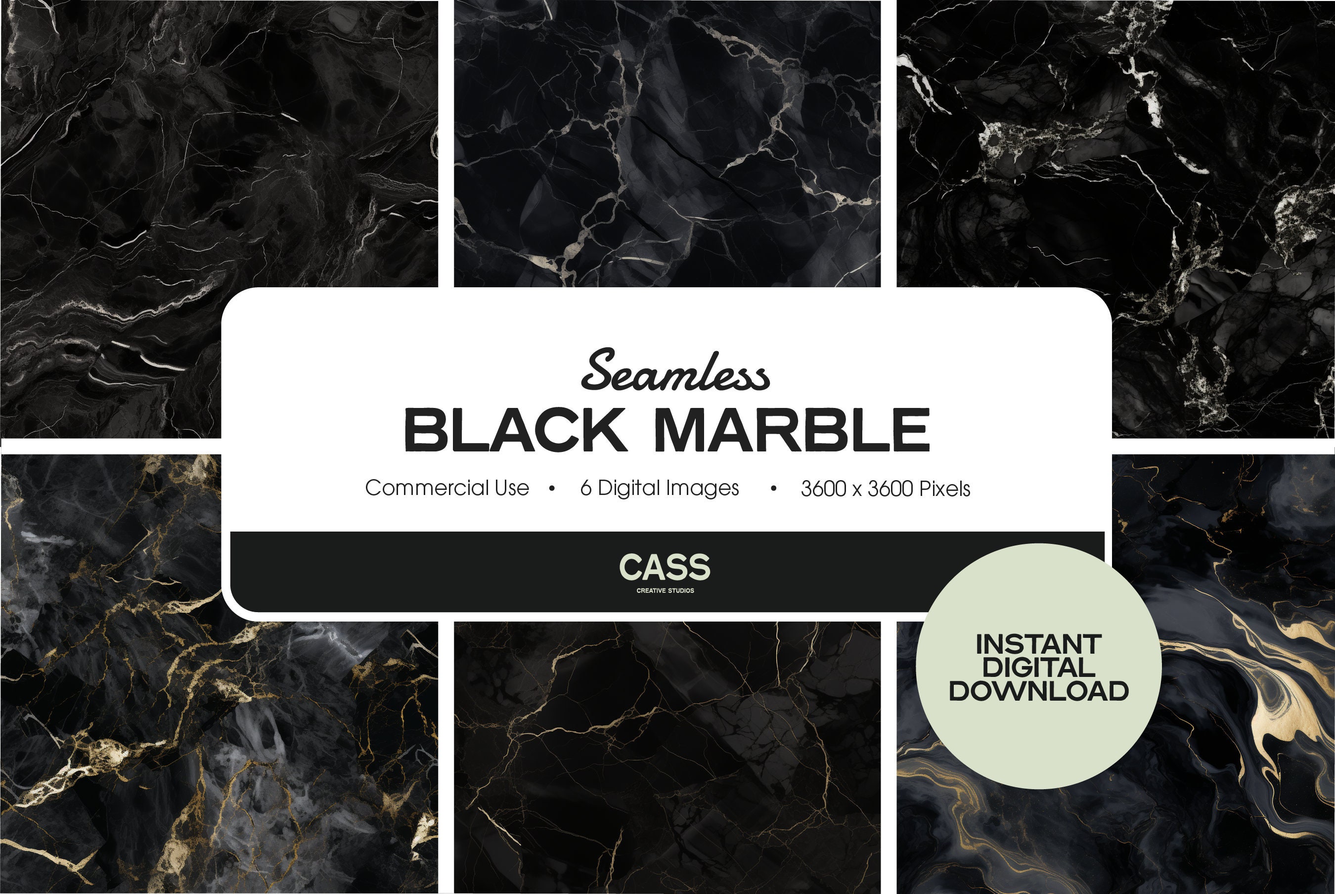 Black Marble Seamless Digital Paper, Texture Pattern, Instant Download ...