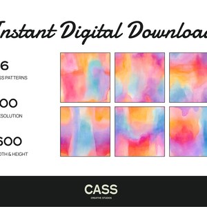 AURORA WATERCOLOR Seamless Digital Paper Pack, High-quality Printable ...