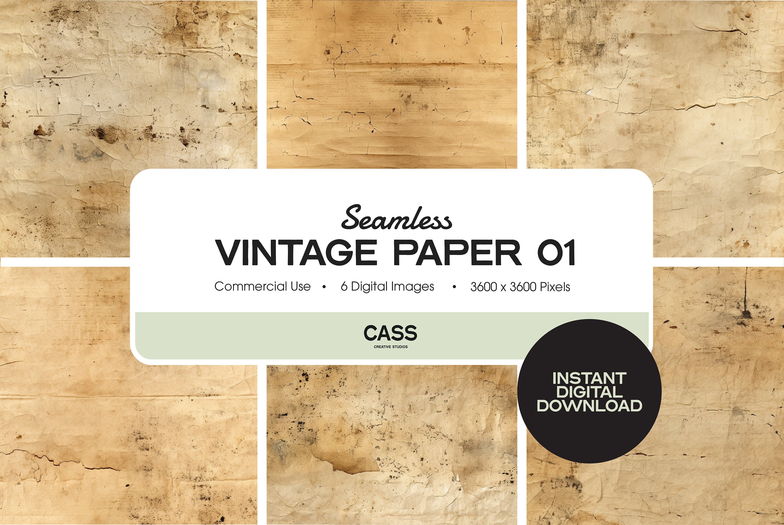 VINTAGE PAPER Seamless Digital Papers, Journal Pattern, Instant ...